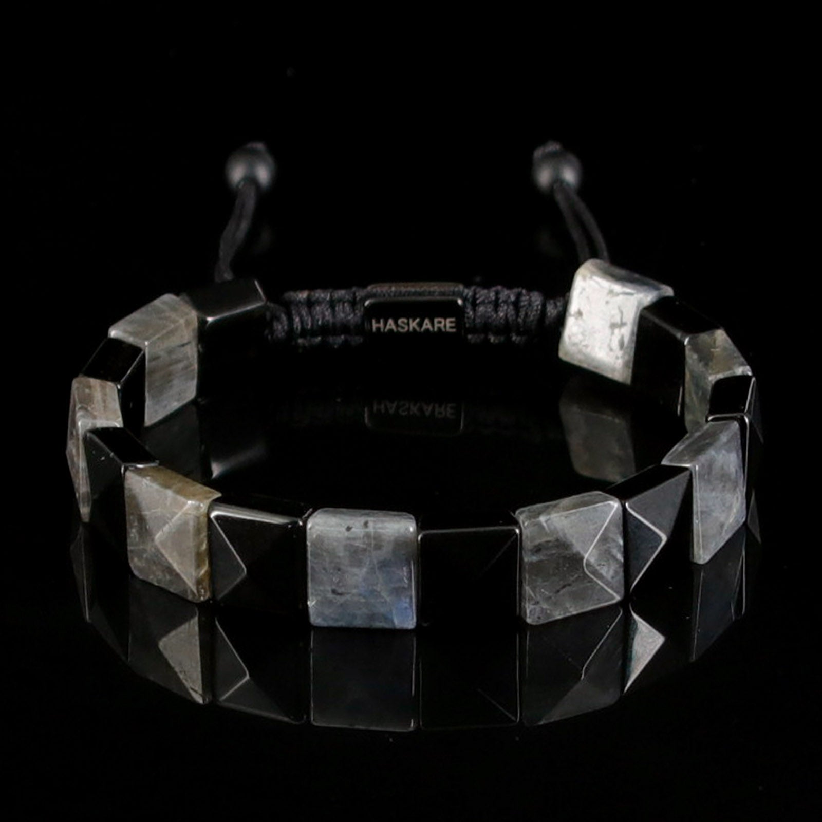 Labradorite & Obsidian Flatbead Pyramid Bracelet – HASKARE